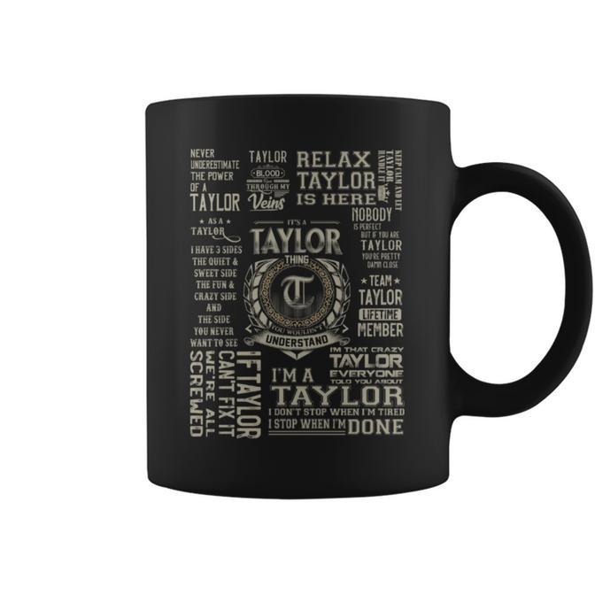 Girl Retro Taylor First Name Personalized Birthday Groovy Coffee Mug ...