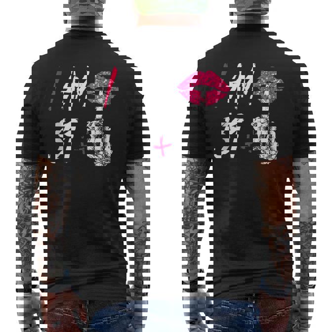 I Am 59 Plus 1 Middle Finger 60Th Women's Birthday Men's T-shirt Back ...