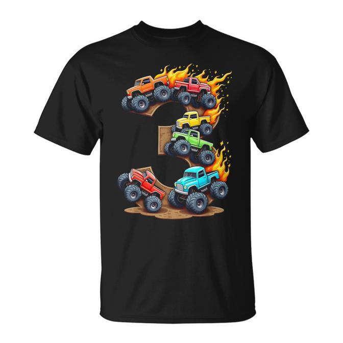 Birthday Monster Truck 3 Year Old Boys 3Rd Party Born 2022 T-Shirt | Mazezy