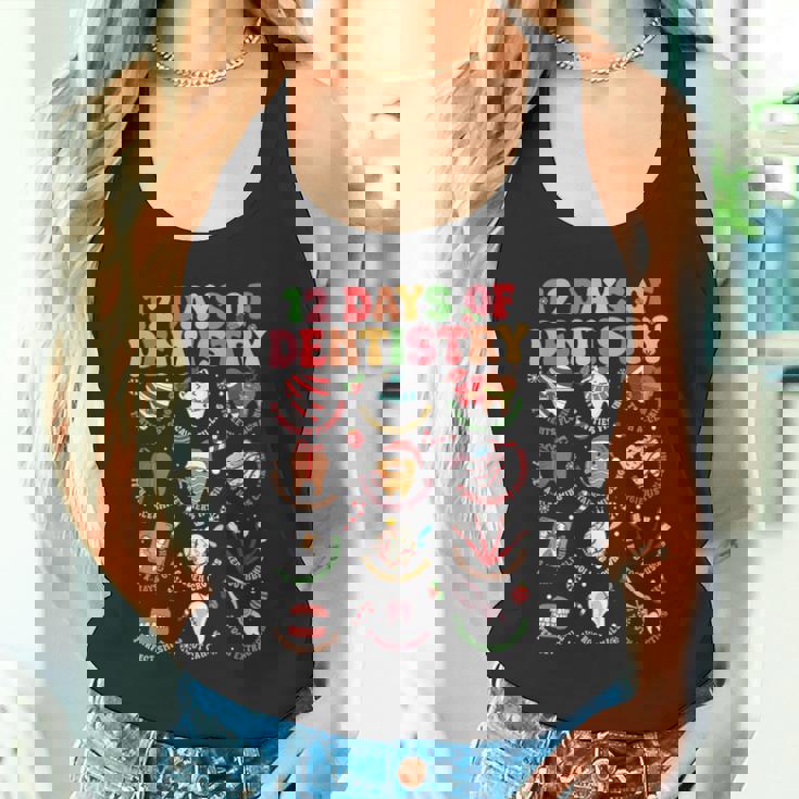 12 Days Of Dentistry Christmas Tooth Dental Hygienist Tank Top - Monsterry