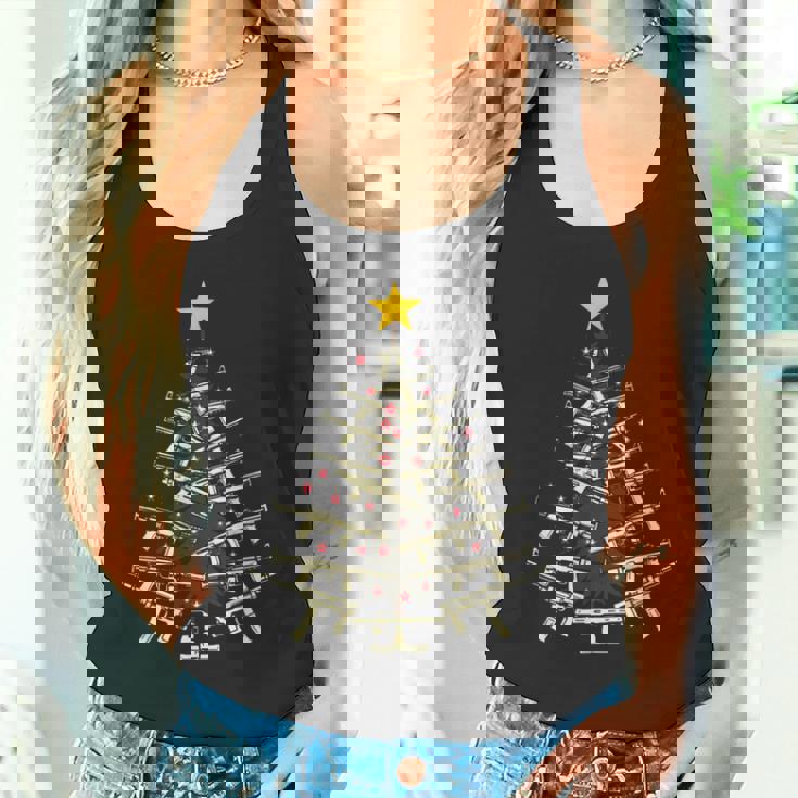 Ar-15 Christmas Tree Christmas Gun Tree Gun Tank Top - Monsterry