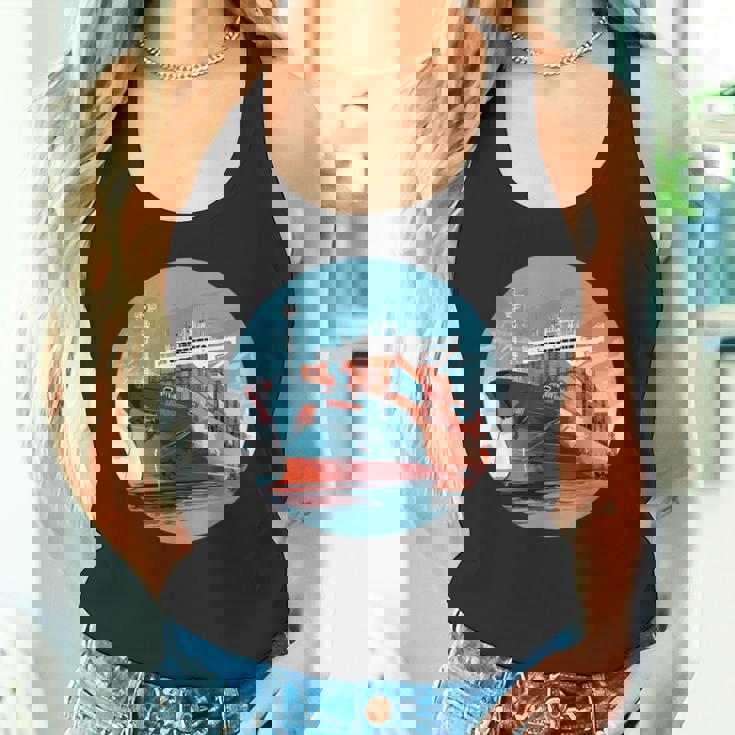 Big Transport Ship For Cargo Container Ships Lovers Tank Top - Monsterry