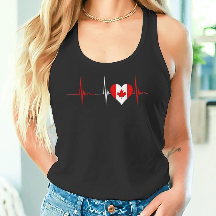 Canada Heart Canadian Heartbeat EKG Pulse Canadian Pride Tank Top ...