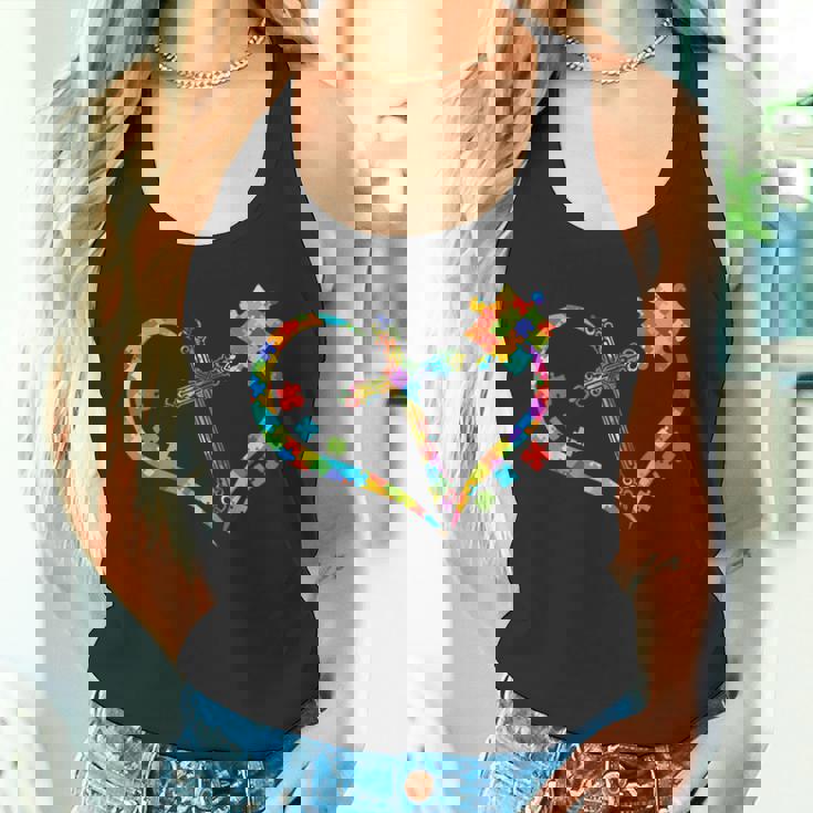 Christian Cross Puzzle Autism Awareness Costume Kids Tank Top - Monsterry