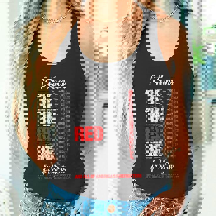 Firefighter Flag Thin Red Line Firefighter Son Tank Top - Monsterry