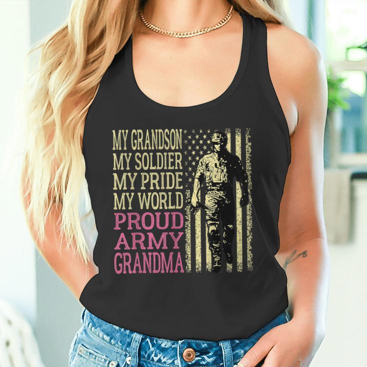 My Grandson My Soldier Hero Proud Army Grandma US Military Tank Top ...