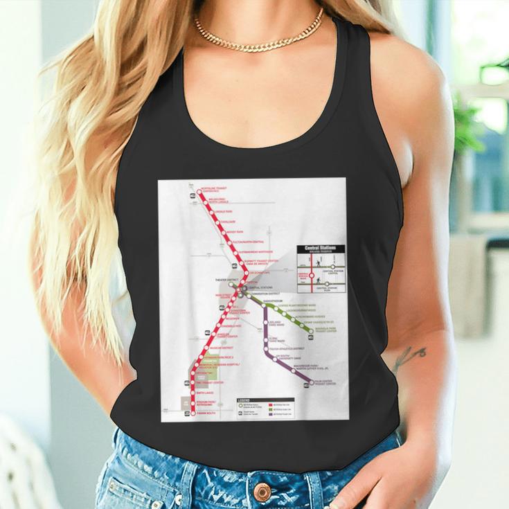 Houston Metro Rail System Map USA Tank Top - Monsterry
