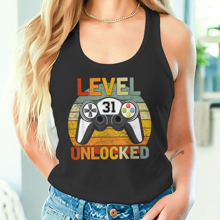 Level 31 Unlocked 31 Years Old Retro 31st Birthday Tank Top - Monsterry