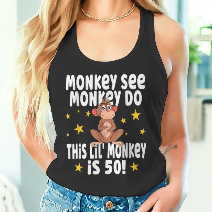 Monkey See Monkey Do 50 Year Old 50th Birthday Party Tank Top - Monsterry