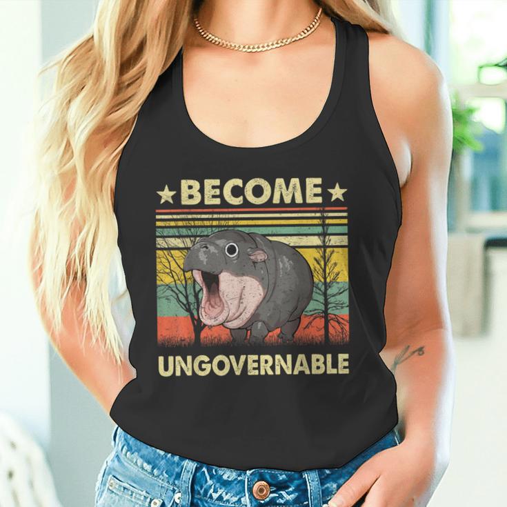 Moo-Deng Become Ungovernable Baby Hippo Moo Deng Tank Top - Monsterry UK