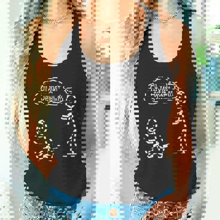 Pull Yourself Together Stick Figure Humor Tank Top - Monsterry