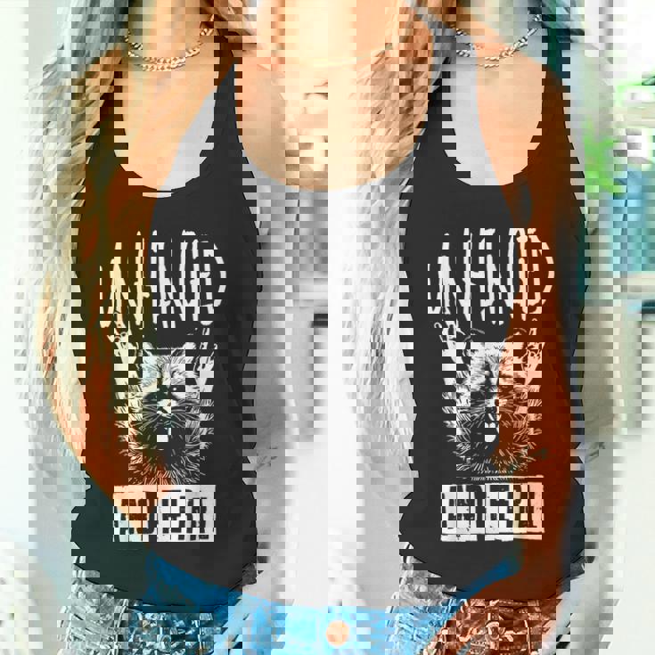 Raccoon Unhinged And Feral Retro Racoon Meme Street Cat Tank Top ...