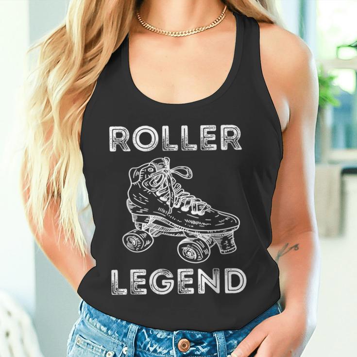 Roller Legend 70s 80s Retro Roller Skating Skate Tank Top - Monsterry