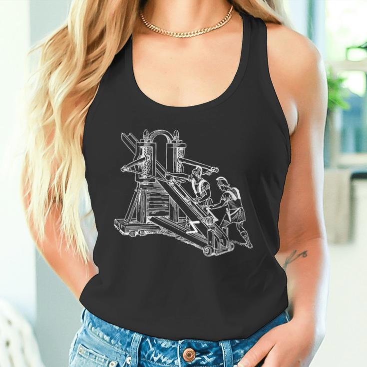 Roman Soldiers Firing Catapult War Technology T-Shirt Tank Top - Monsterry
