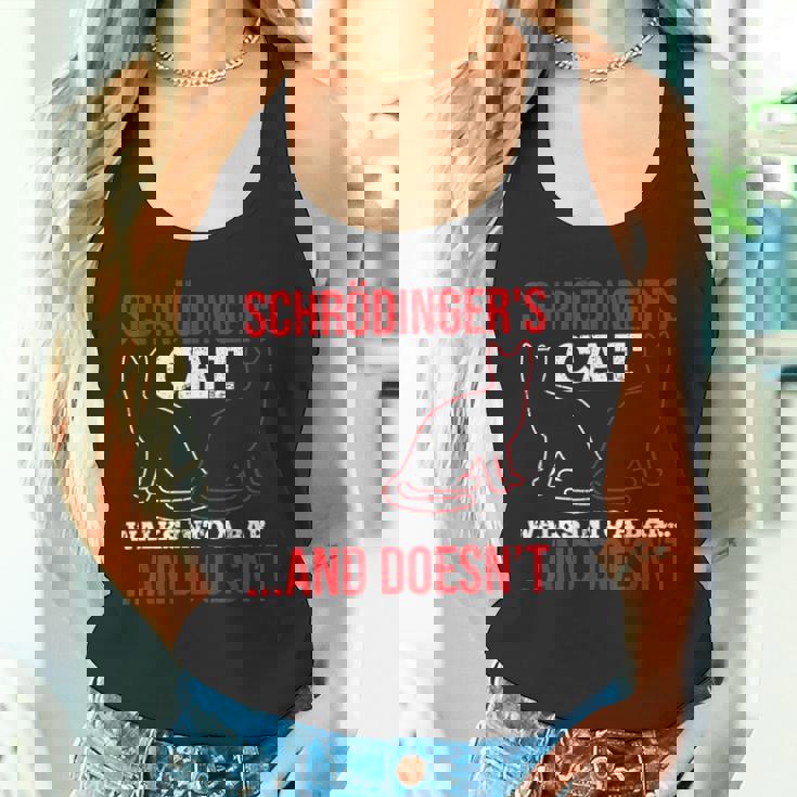 SchröDingers Cat Quantum Mechanics Physicist Physics Tank Top - Monsterry