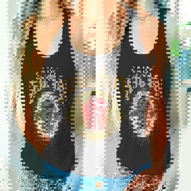 St Sebastian Patron Saint Of Sports Athletes Boxing Glove Tank Top ...