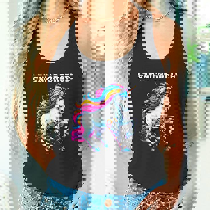 I Stand Corrected Amputee Bionic Prosthetic Leg Unicorn Tank Top - Monsterry