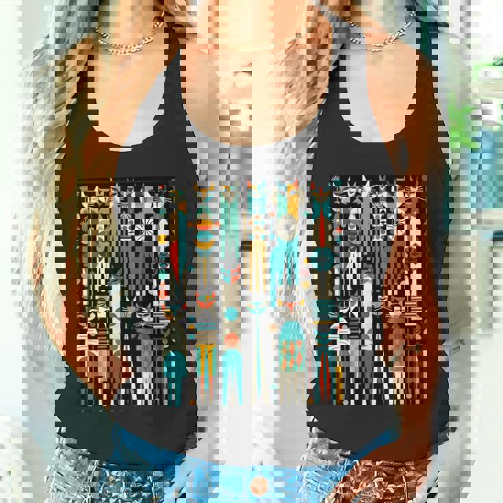 Vintage Retro Mid-Century Long Neck Cats 50s 60s Style Tank Top - Monsterry