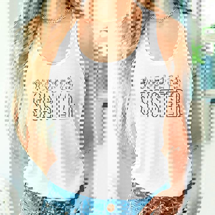 Sign Language ASL Deaf Mute Gesture Sister Sibling Tank Top - Monsterry AU