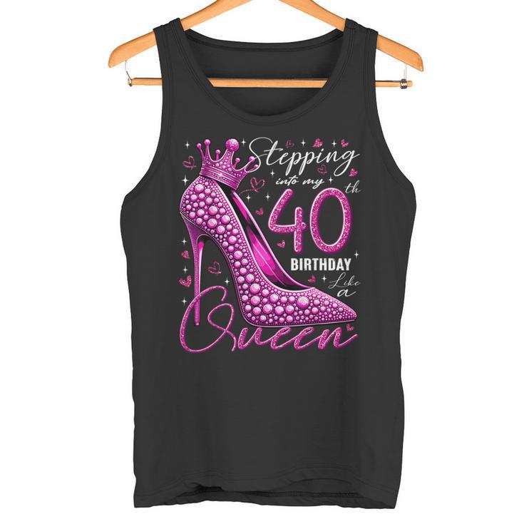 40 Year Old High Heels Stepping Into My 40th Birthday Tank Top - Monsterry