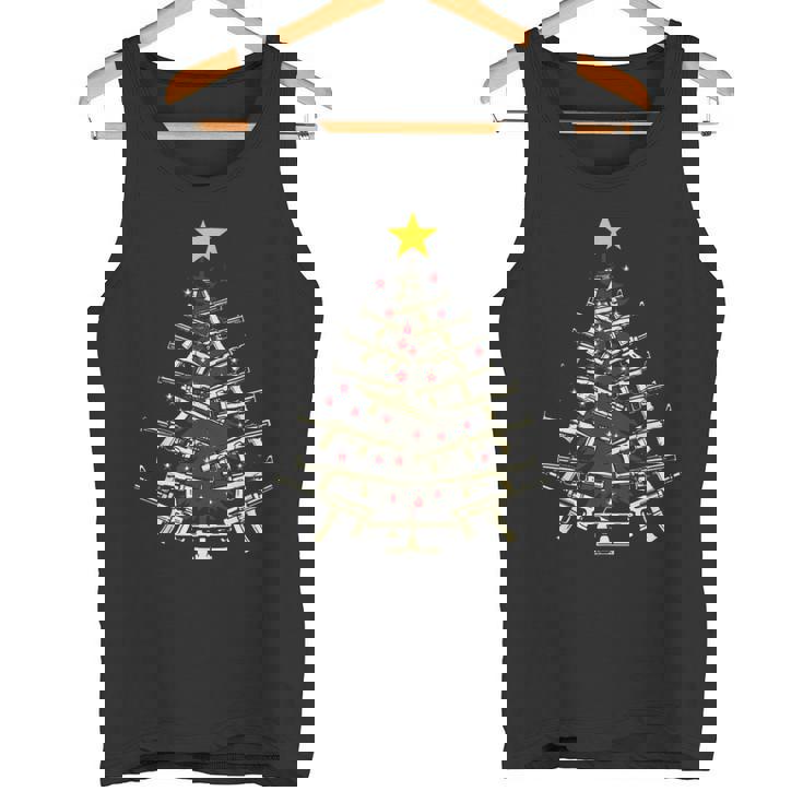 Ar-15 Christmas Tree Christmas Gun Tree Gun Tank Top - Monsterry