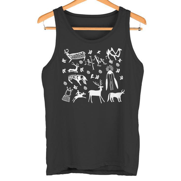 Archeology Pictograph Carving Engravings Art Stone Age Premium Tank Top ...