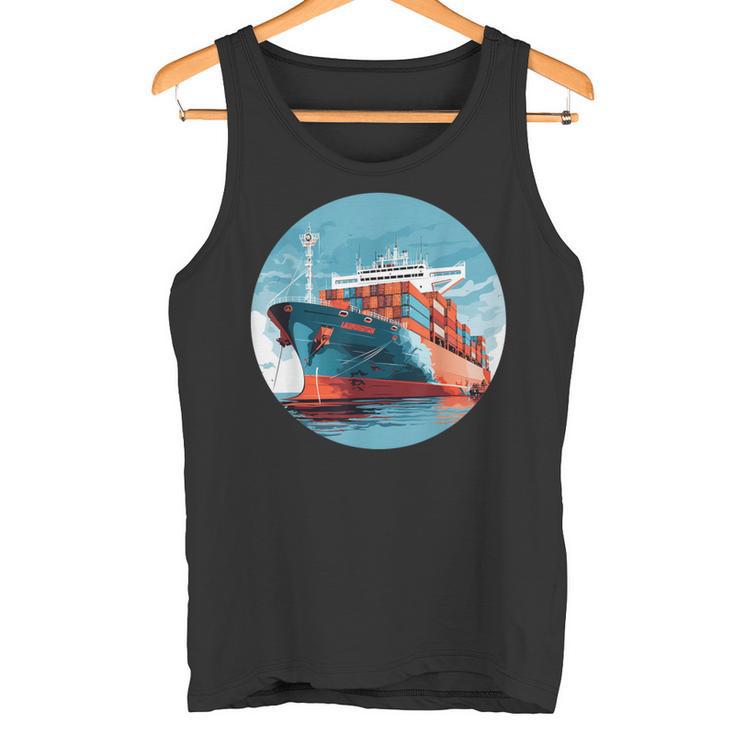 Big Transport Ship For Cargo Container Ships Lovers Tank Top - Monsterry