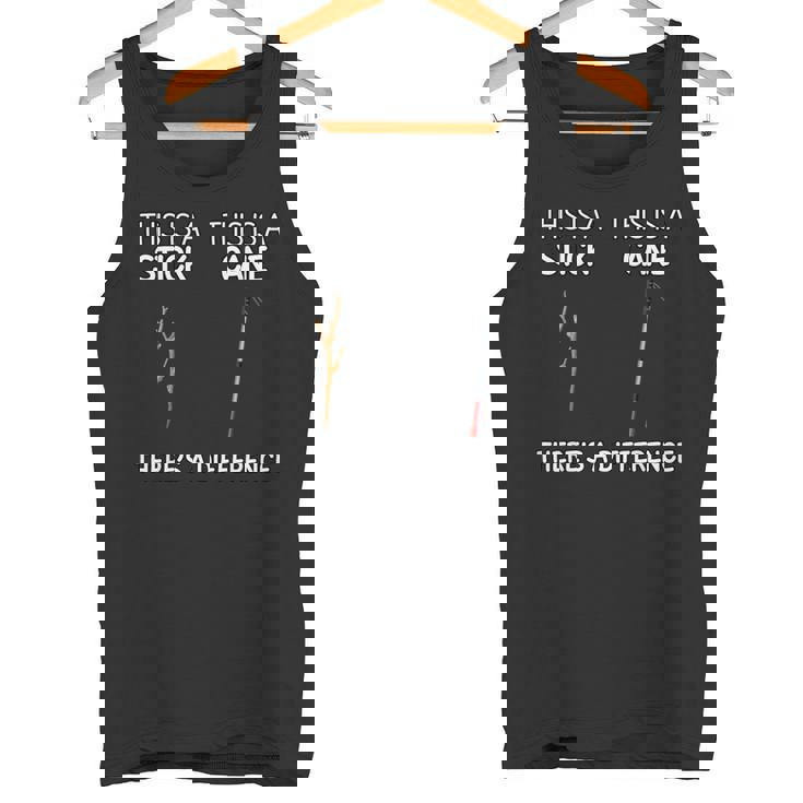 Blind Braille Orientation And Mobility Stick Vs Cane Tank Top - Monsterry