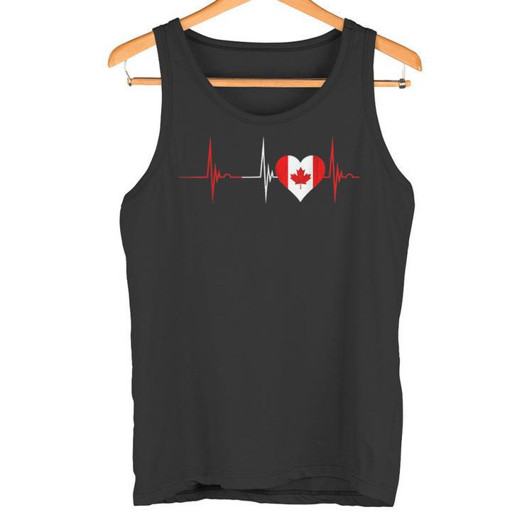 Canada Heart Canadian Heartbeat EKG Pulse Canadian Pride Tank Top ...