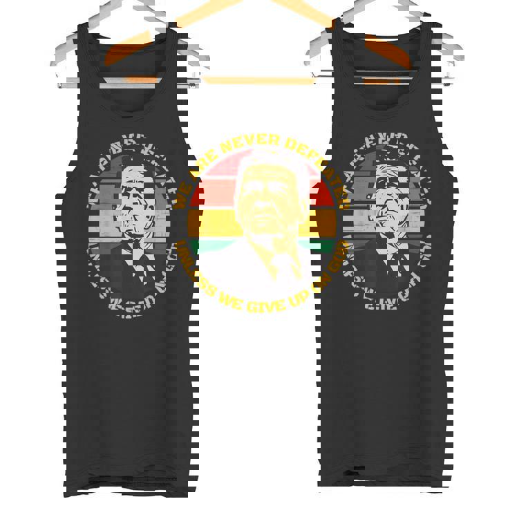 We Are Never Defeated Unless We Give Up On God Ronald Regan Tank Top ...