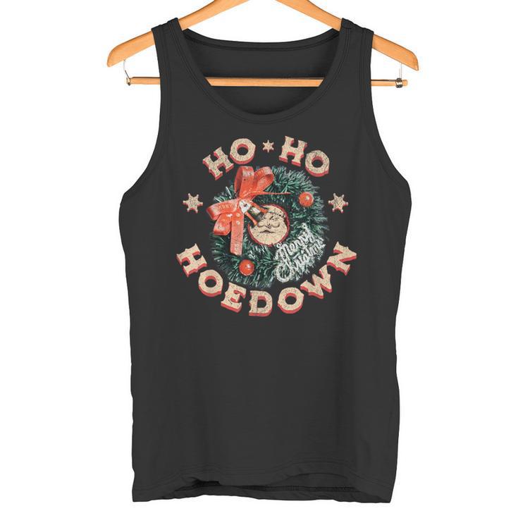 Ho Ho Hoedown Santa Jingle Bells Vintage Western Christmas Tank Top ...