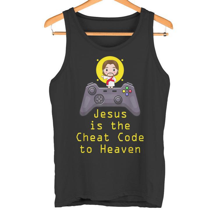 Jesus Cheat Code Game Christian Gamer Catholic Gaming Tank Top - Monsterry