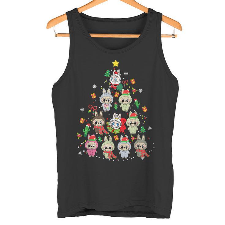 Labubu Monsters Christmas Tree Tank Top - Monsterry