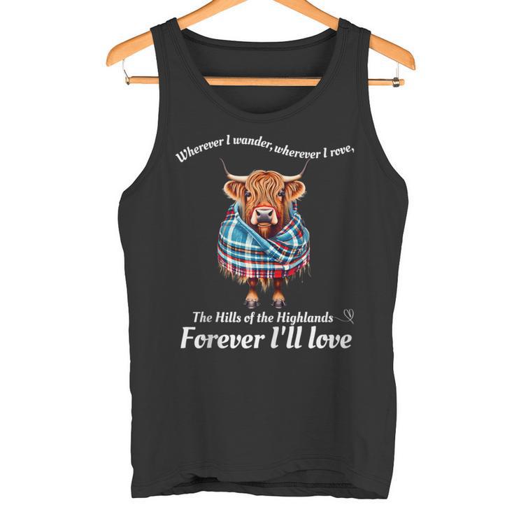 Poem By Robert Burns With Highland Cow Scottish Ancestry Tank Top Tank ...