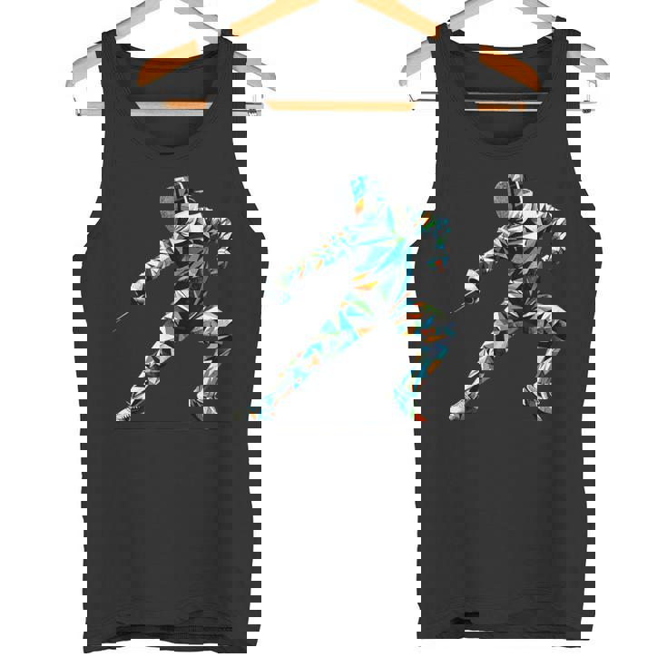 Polygon Art Fencing Sports Sword Fencer Tank Top - Monsterry