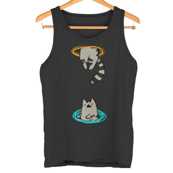 Portal Cat Video Game Animal Tank Top Tank Top - Monsterry