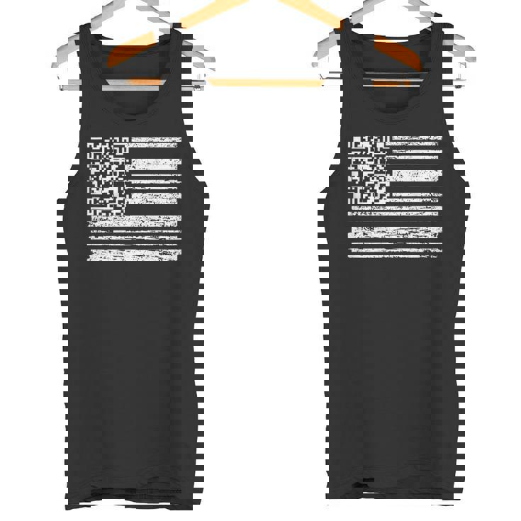 Qr Scan Me President Dancing Code Usa Flag Tank Top - Monsterry