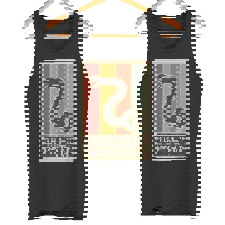 Retro Animal Snake Lovers Vintage Burmese Python Tank Top - Monsterry