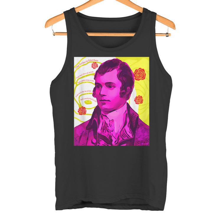 Robert Burns a Red Rose Poem Portrait Tank Top - Monsterry
