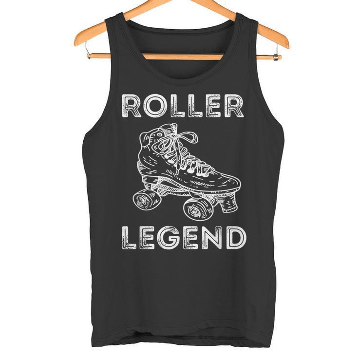 Roller Legend 70s 80s Retro Roller Skating Skate Tank Top - Monsterry