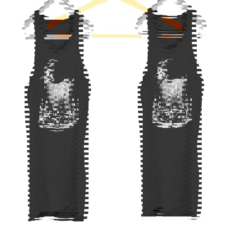 Sacred Goat With Candles Mystical Horror Ritual Paganism Tank Top ...