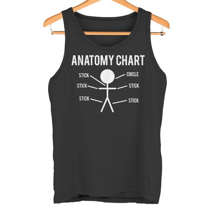 Stick Figure Anatomy Chart Tank Top - Monsterry UK