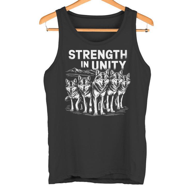 Strength In Unity Bond Of The Wolf Pack Wolves Premium Tank Top - Monsterry