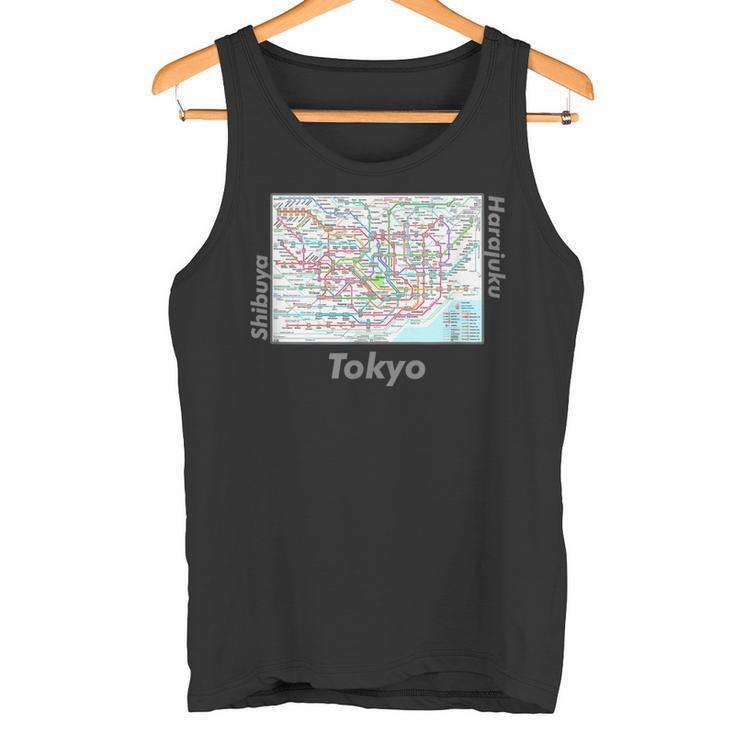 Tokyo Metro Train System Map Graphic T Shirt By MCMA Tank Top - Monsterry