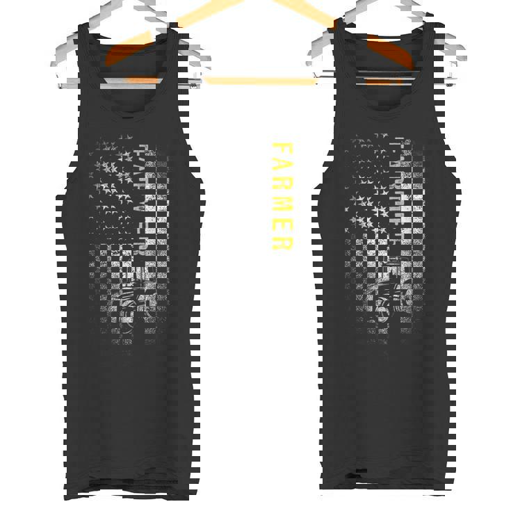 Tractor American Usa Flag Farmer Rancher Farming Tank Top - Monsterry