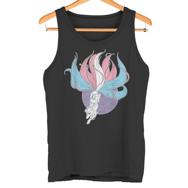 Transgender Kitsune Trans Pride Flag Gay Anime Furry Fox Tank Top ...
