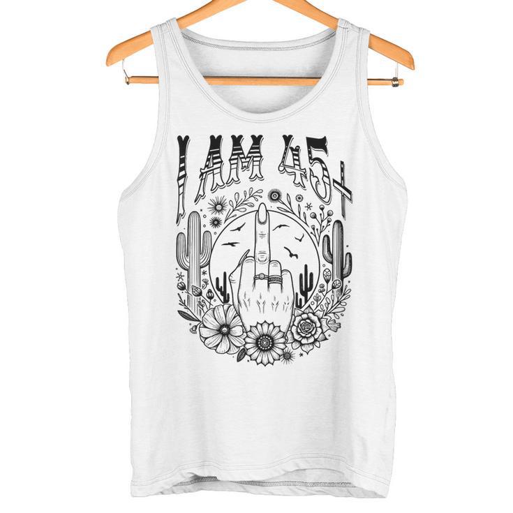46th Birthday I Am 45 Plus 1 Middle Finger 451 Im 46 Tank Top - Monsterry