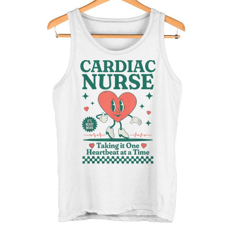 Cardiac Nurse Retro Cardiology Cute Vascular Heart Tank Top - Monsterry
