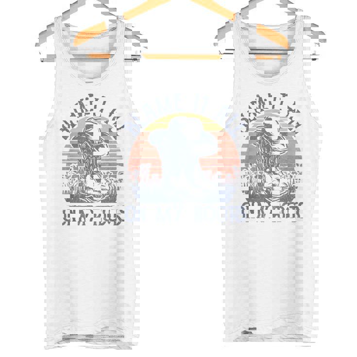 Vintage Blame It All On My Roots Cowboy Hat Country Music Tank Top ...