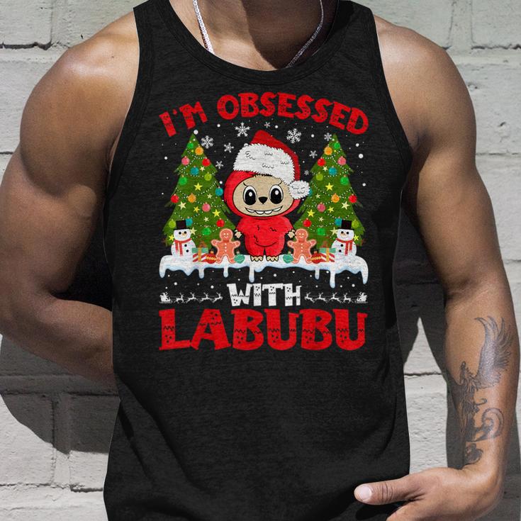 Christmas I’m Obsessed With Labubu Feral Labubu Xmas Tank Top - Monsterry